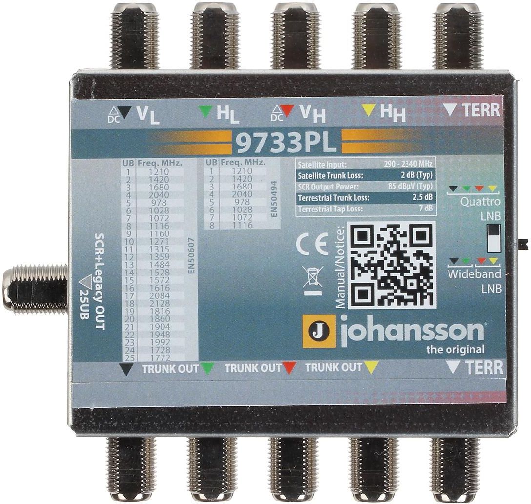 JOHANSSON MULTISWITCH UNICABLE I/II MS-9733PL 5 WEJŚĆ / WYJŚĆ + 1 ...