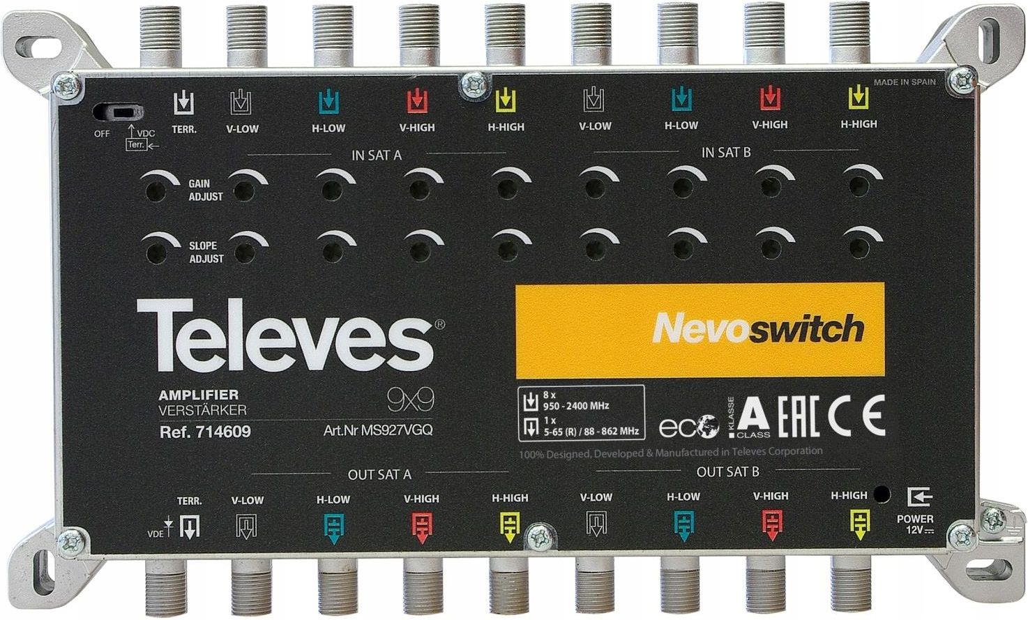 TELEVES WZMACNIACZ 9 WEJŚĆ WYJŚĆ DO MULTISWITCH - Opinie i ceny na Ceneo.pl