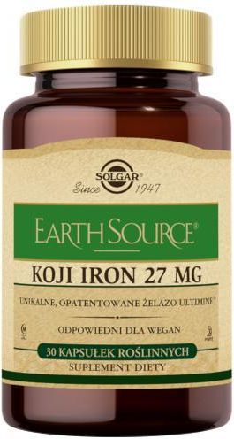 SOLGAR Earth Source Koji Iron 27 mg 30 kaps - Opinie i ceny na Ceneo.pl