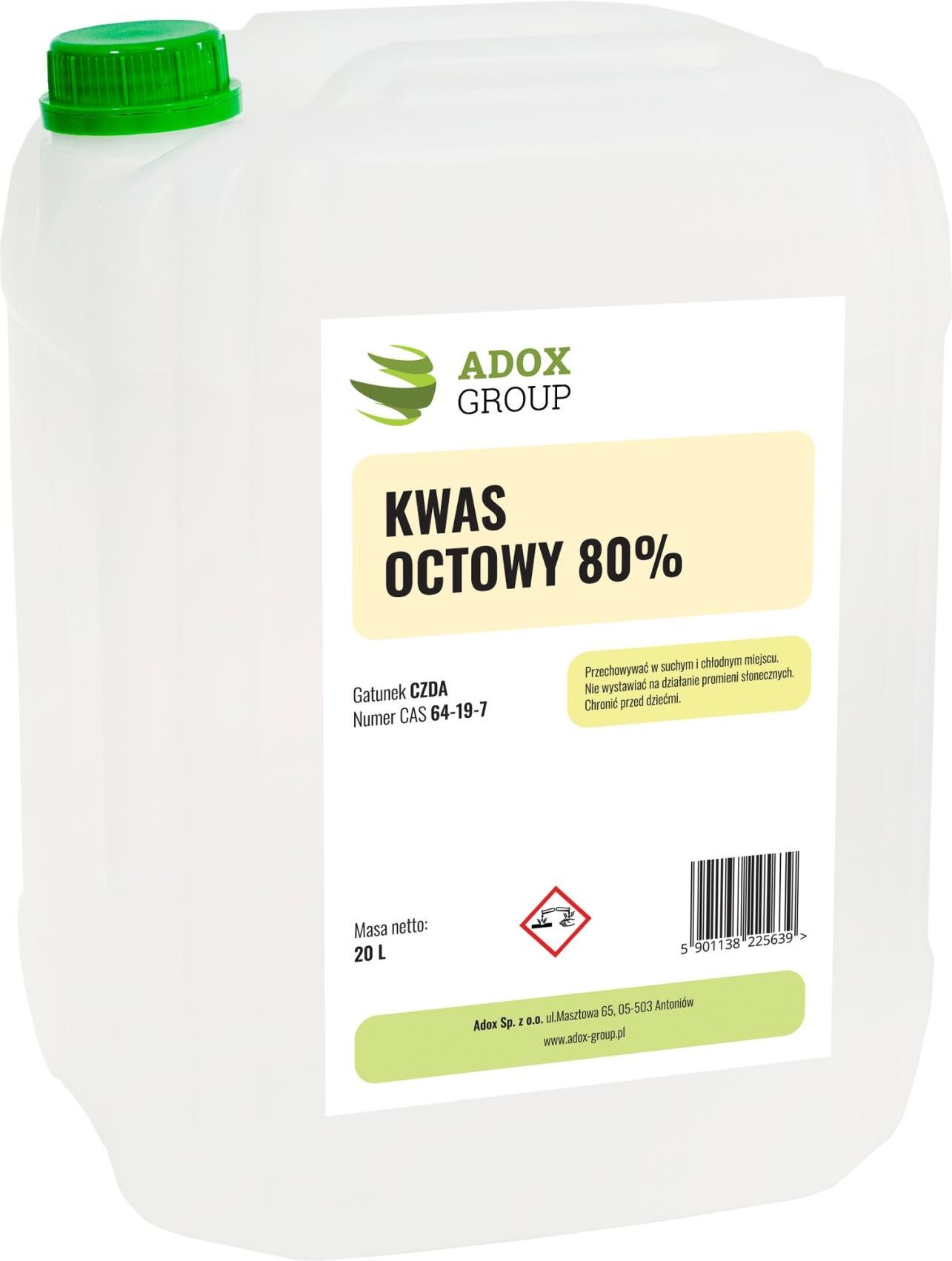 Drobne akcesoria medyczne Kwas Octowy 80% Czysty Esencja Octowa 20L ...