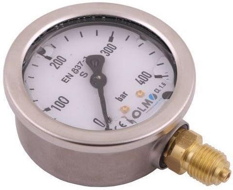 Polmo Manometr glicerynowy M63 0-400 bar dolne przyłącze G1/4 MGH63KG14D400P - Manometry ...