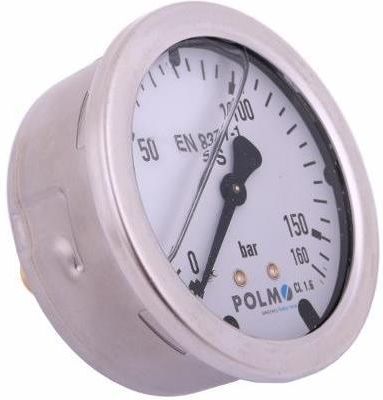 Polmo Manometr glicerynowy M63 0-160 bar tylne przyłącze G1/4 MGH63KG14T160P - Manometry ...