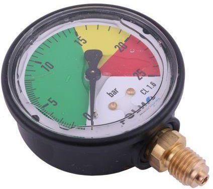 Polmo Manometr Glicerynowy M63 0-25 Bar Gwint M12X1.5 Dolne Przyłącze Obudowa Plastikowa ...