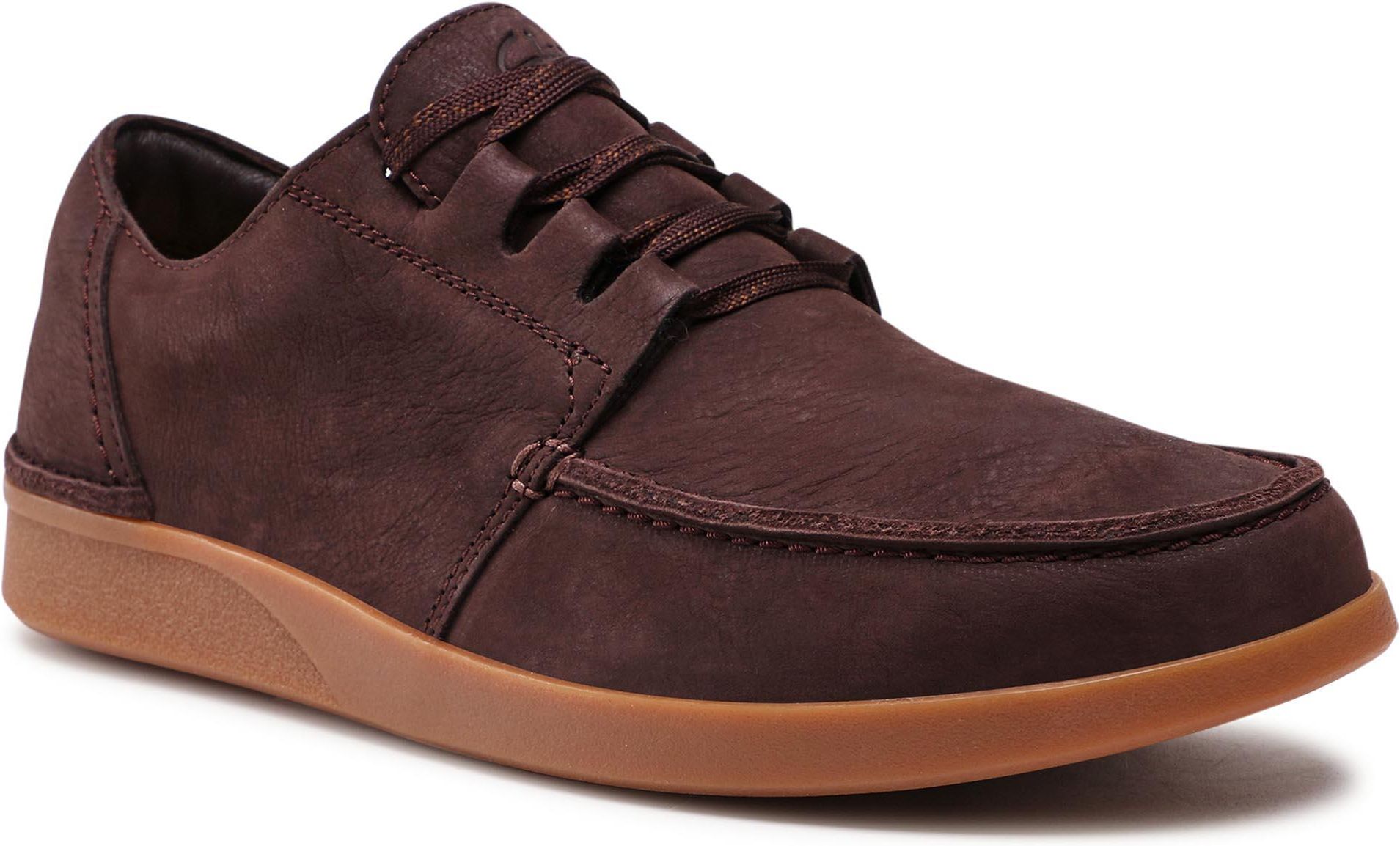 Półbuty CLARKS - Oakland Walk 261533967 Dark Brown Combi - Ceny i ...