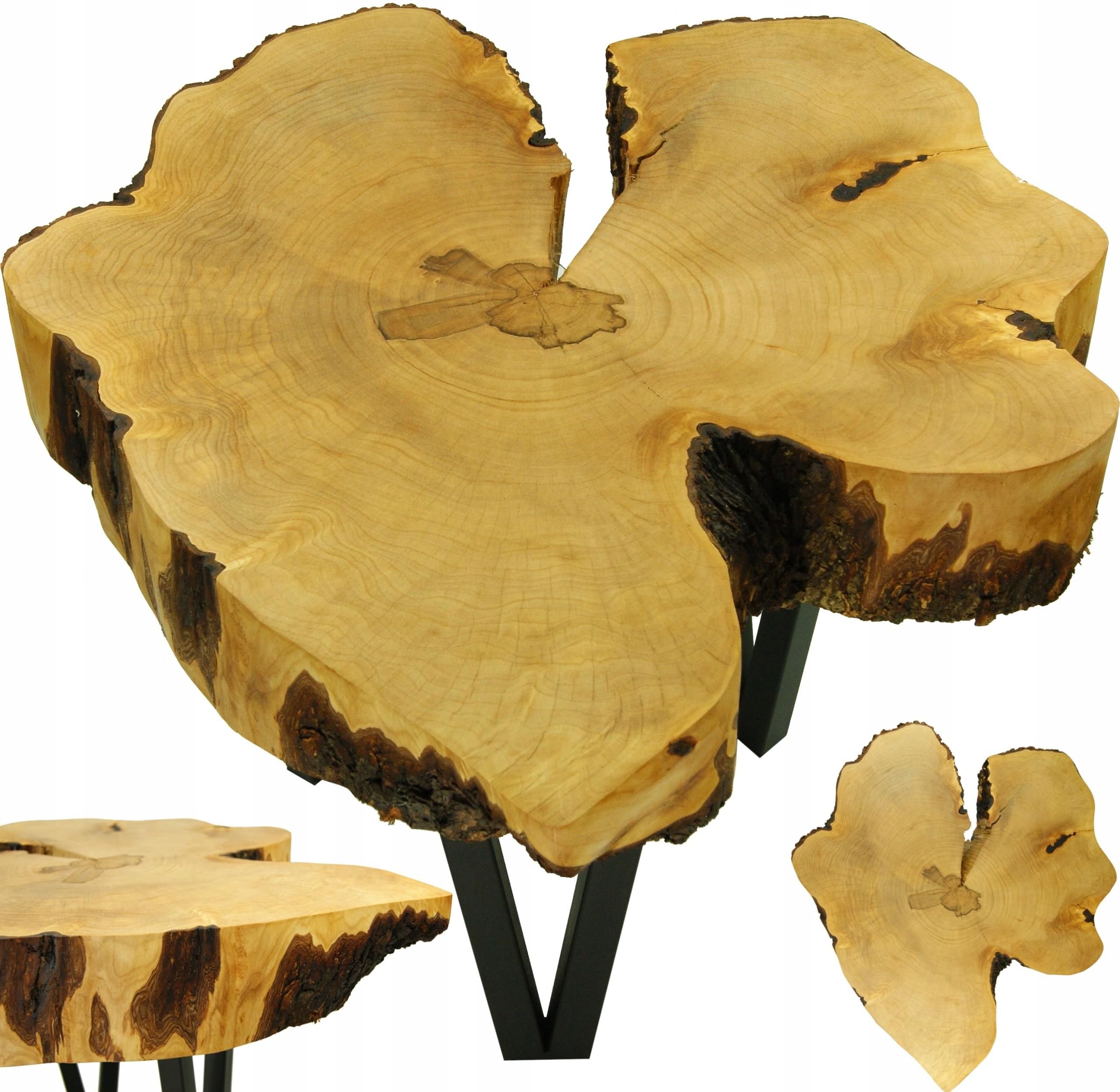 Plasterek Drewna Stolik Kawowy Ława Nowoczesny Okrągły Drewniany ...