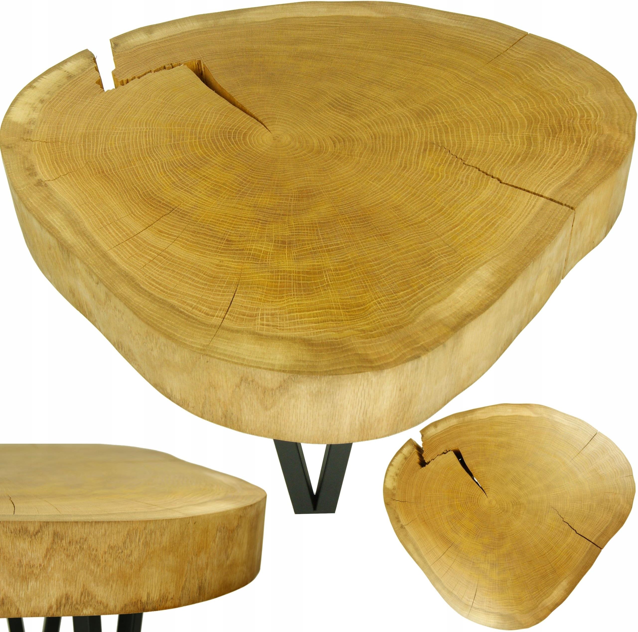 Plasterek Drewna Stolik Kawowy Ława Loft Dąb Plaster Drewniany ...