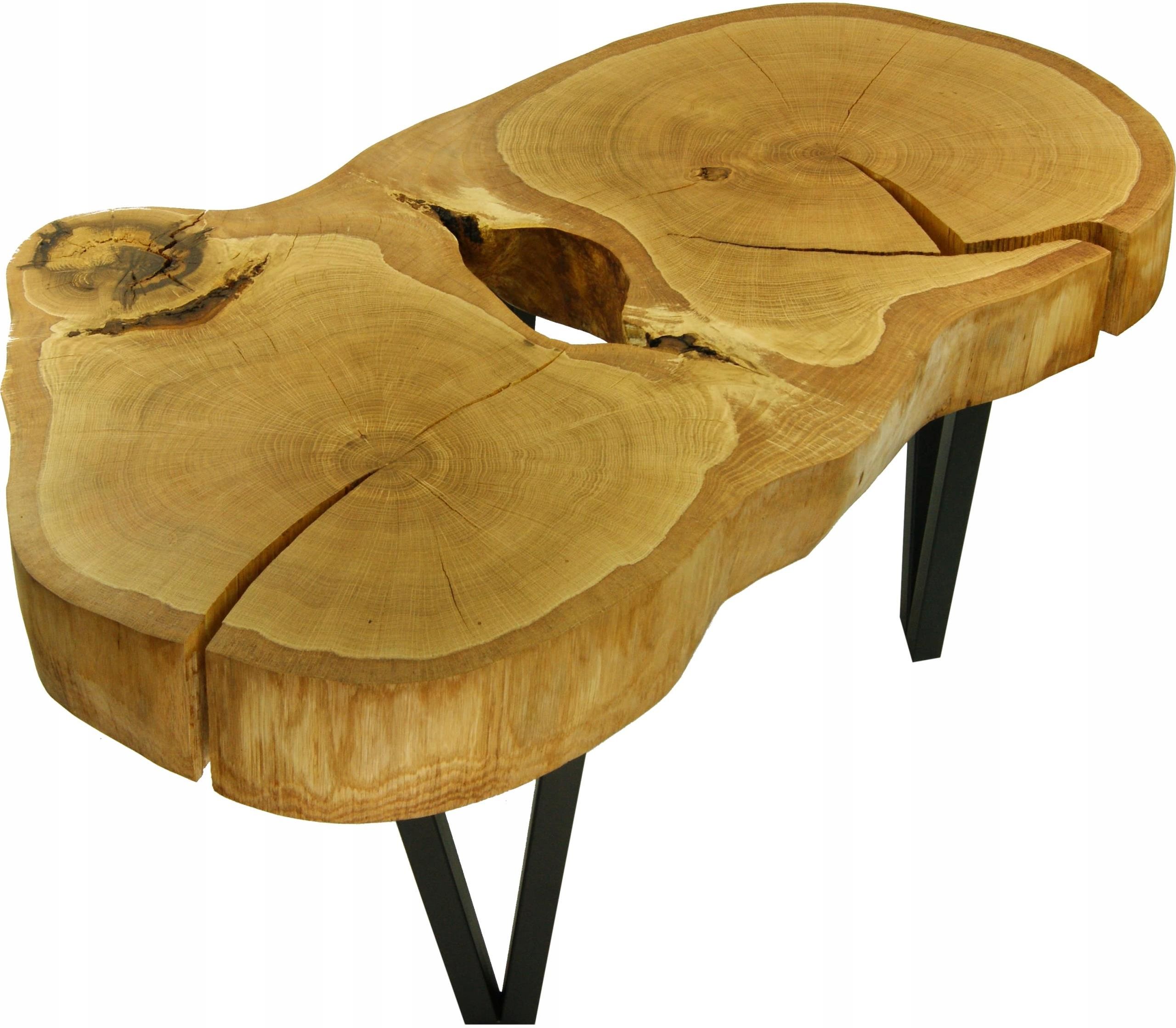 Plasterek Drewna Stolik Kawowy Ława Loft Dąb Plaster Drewniany Duży ...