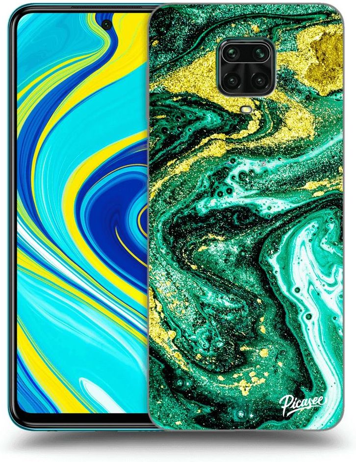 SILIKONOWE CZARNE ETUI NA XIAOMI REDMI NOTE 9S - GREEN GOLD - Etui na ...