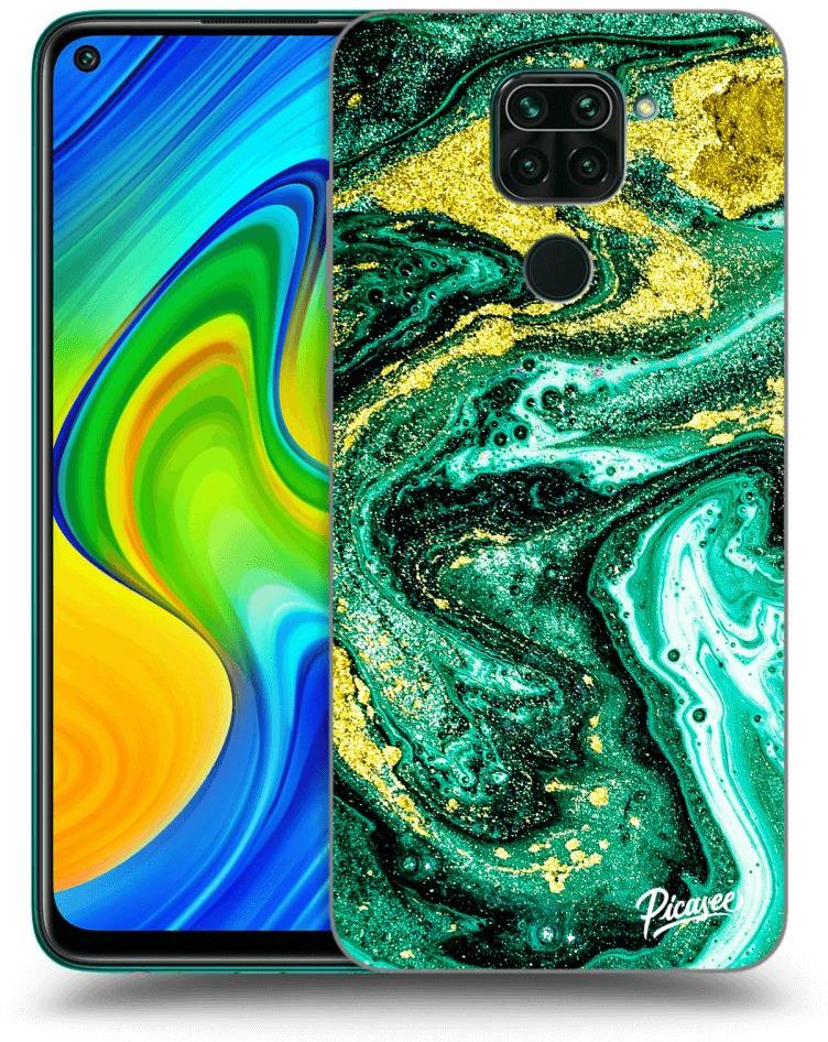 SILIKONOWE CZARNE ETUI NA XIAOMI REDMI NOTE 9 - GREEN GOLD - Etui na ...