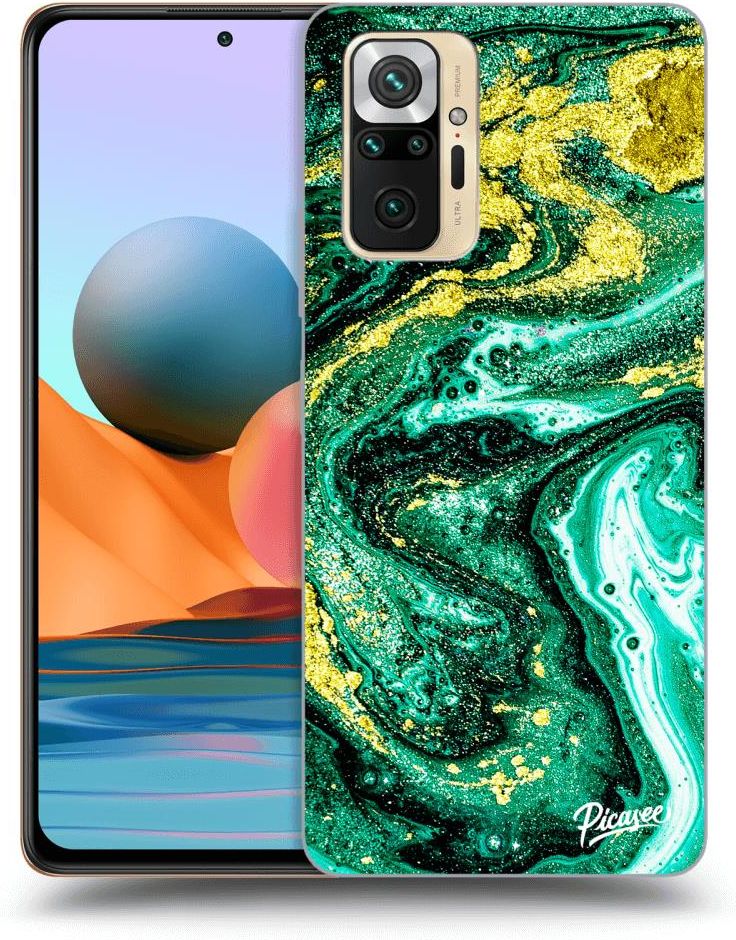 SILIKONOWE PRZEŹROCZYSTE ETUI NA XIAOMI REDMI NOTE 10 PRO - GREEN GOLD ...