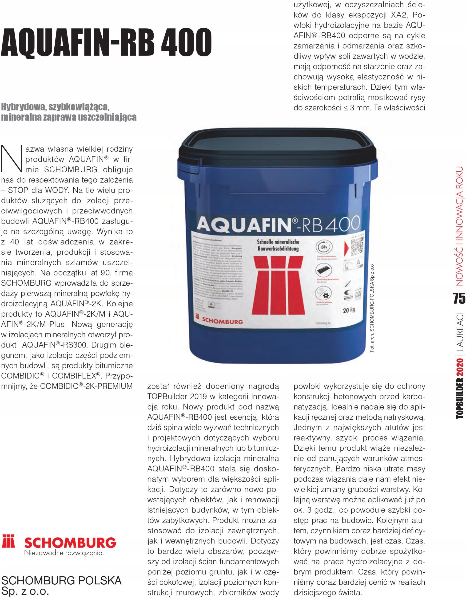 Schomburg Aquafin Rb400 Hydroizolacja 20 Kg Na 8M2 - Opinie i ceny na ...