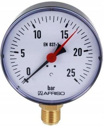 Afriso Manometr Grzewczy Rf 100 Rad,Fi100 Mm, 0÷2,5 Bar, G1/2'' Rad, Kl. 2,5 63611 - Manometry ...