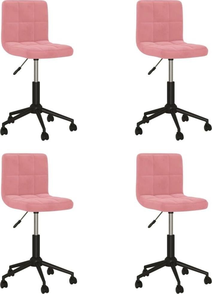 Vidaxl Obrotowe Krzesła Stołowe 4Szt Różowe Obite Aksamitem 9552266 ...