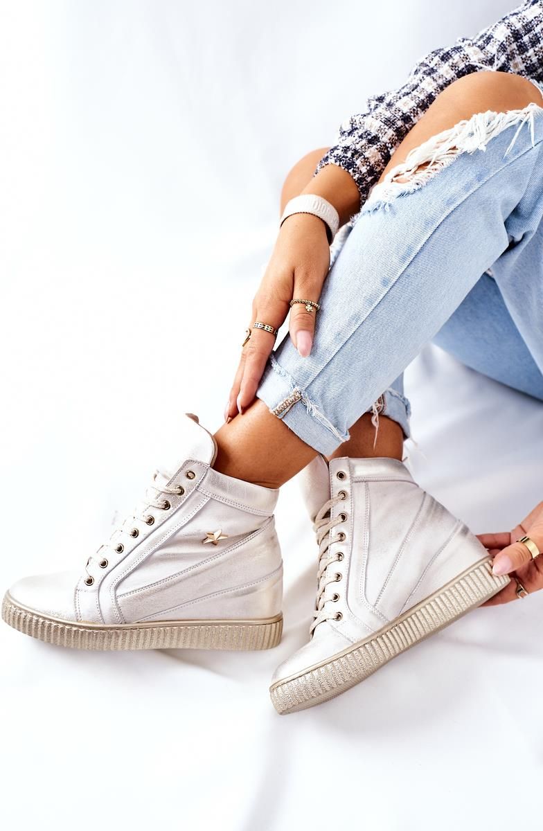 Lewski Shoes Damskie Sportowe Skórzane Buty Lewski Złote 3079 - Ceny i ...