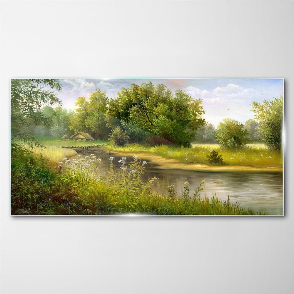 Coloray Obraz Szklany las rzeka przyroda 120x60 cm ...