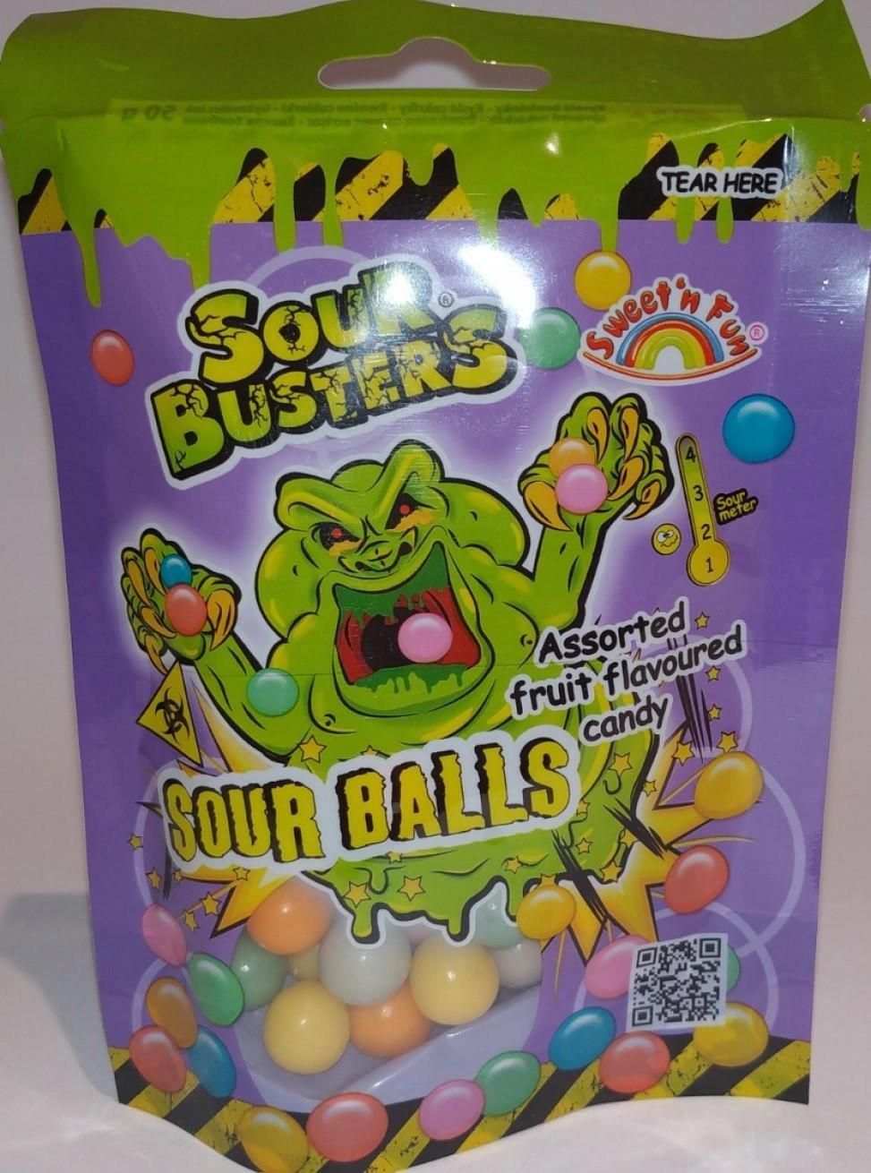 Sour Busters Kwaśne Owocowe Cukierki Kulki 50g - Ceny i opinie - Ceneo.pl