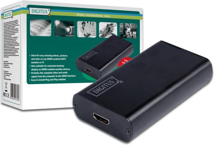 Digitus Adapter graficzny USB 2.0 do HDMI, 1680x1050(16:9) (DA-70850 ...