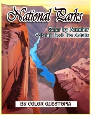 National Parks Color By Number Coloring Book For Adults: A Beautiful ...