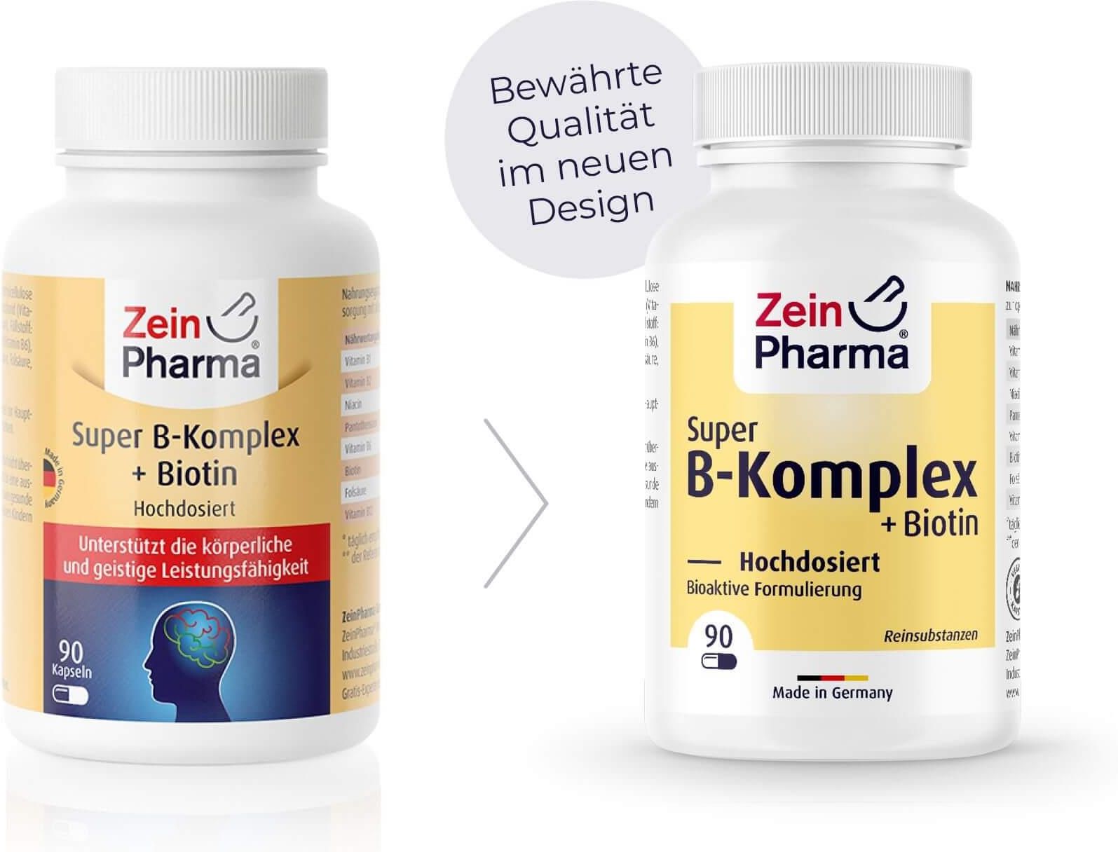 ZEIN PHARMA Super B-Komplex + Biotin Kompleks Witamin B + Biotyna 90 ...