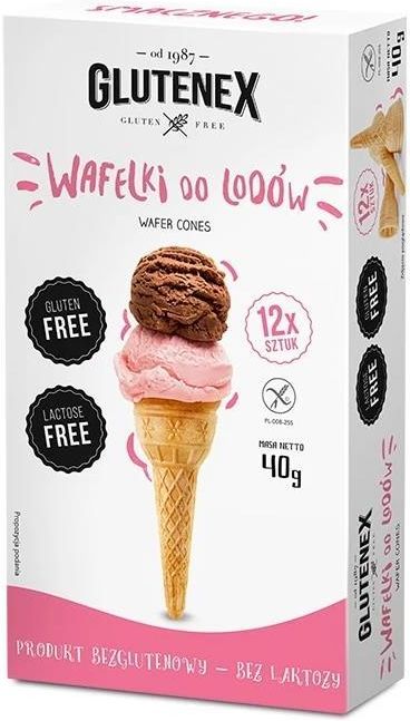 Glutenex Wafelki do Lodów bezglutenowe 12szt. 40g - Ceny i opinie ...