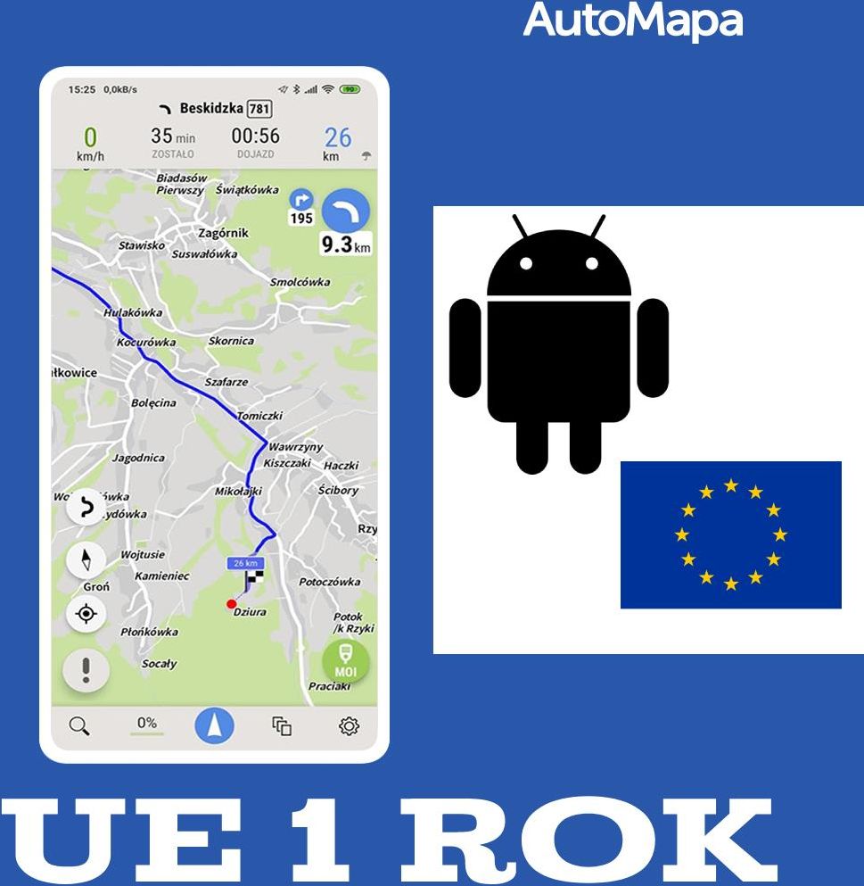 Mapa do nawigacji AutoMapa Europa 1 rok Android - Opinie i ceny na Ceneo.pl