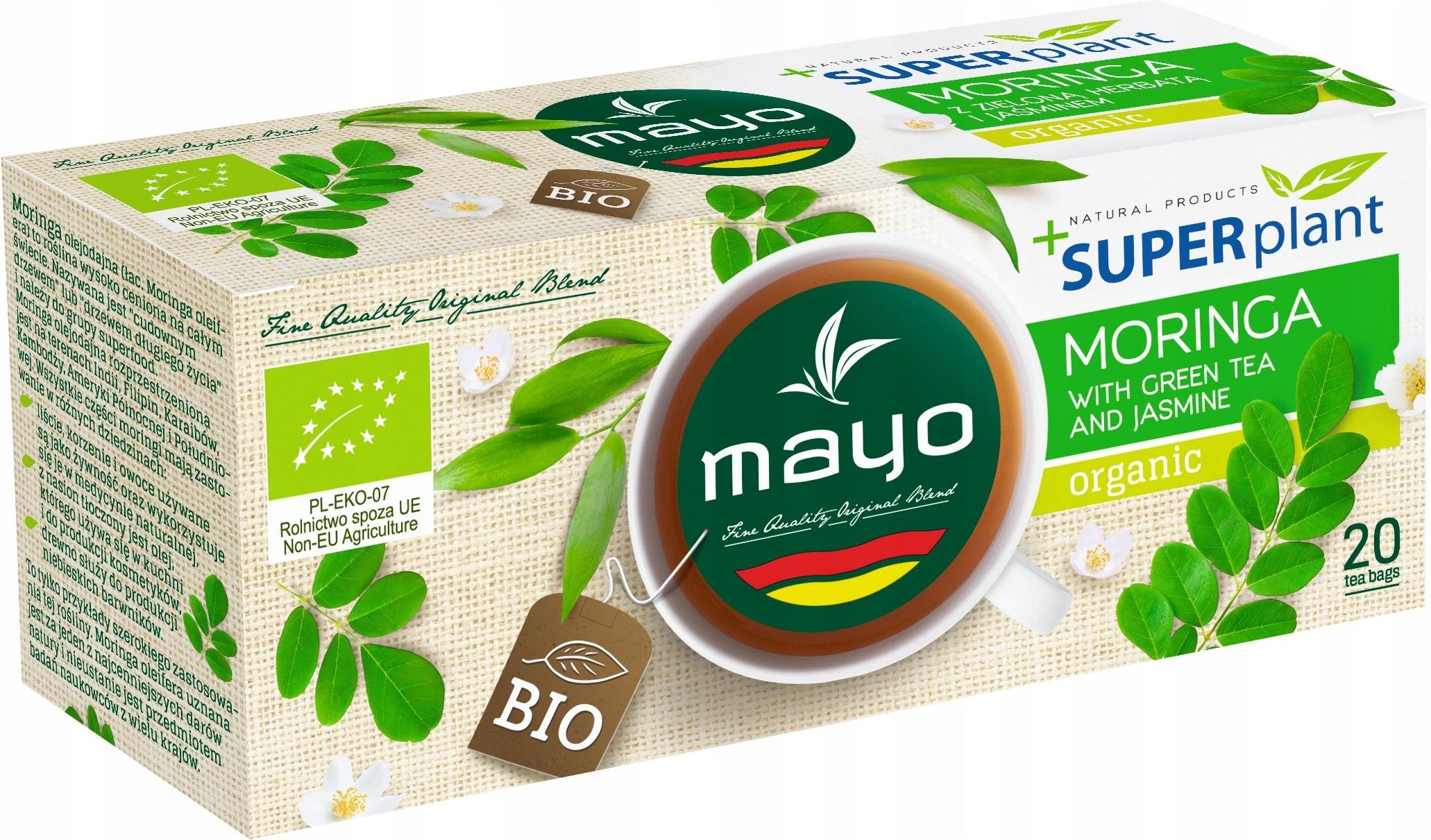 Herbata Mayo Bio Moringa Jasmine Green Ekspresowa 20Tb - Ceny i opinie ...