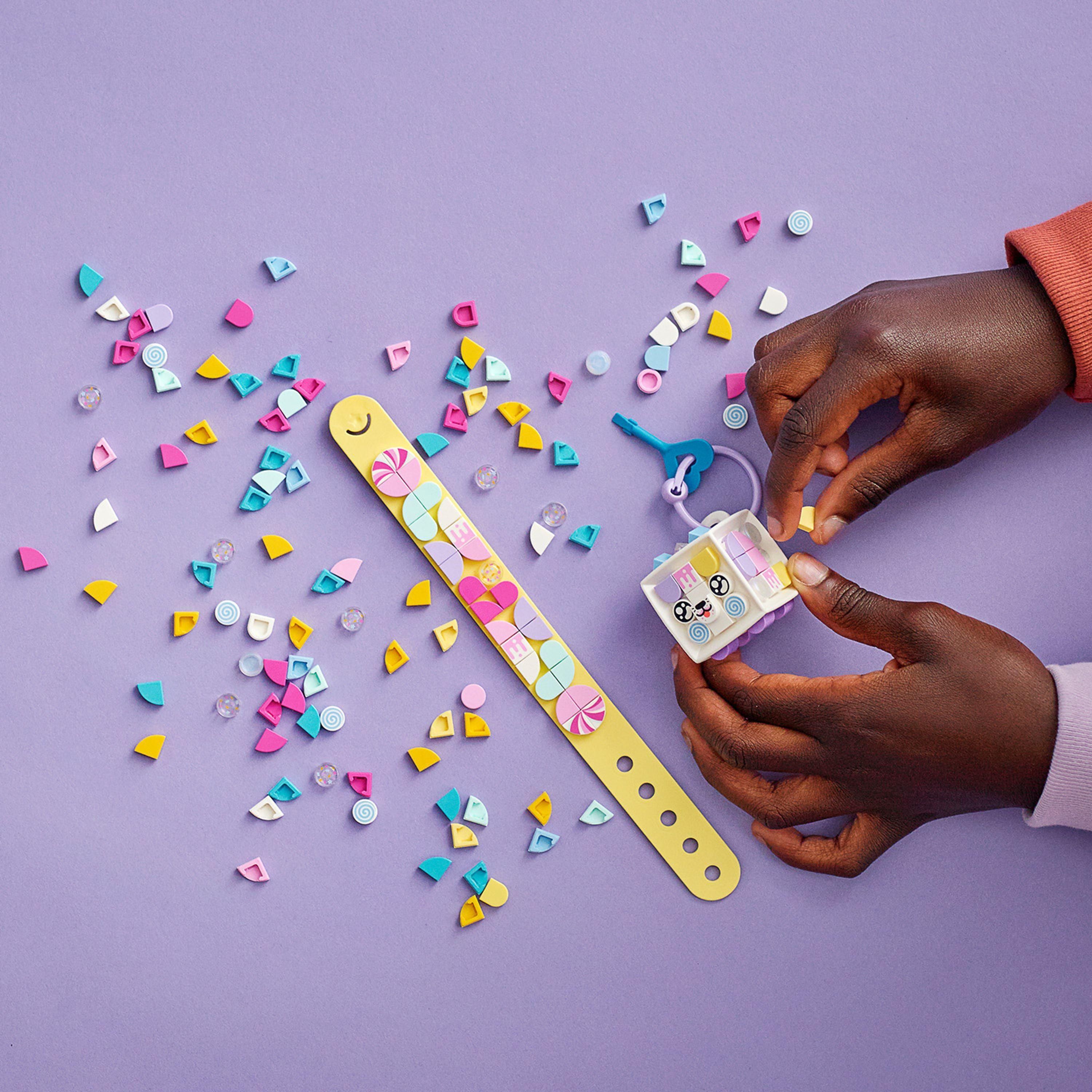 LEGO DOTS 41944 Cukierkowa kicia bransoletka i zawieszka na torbę ...