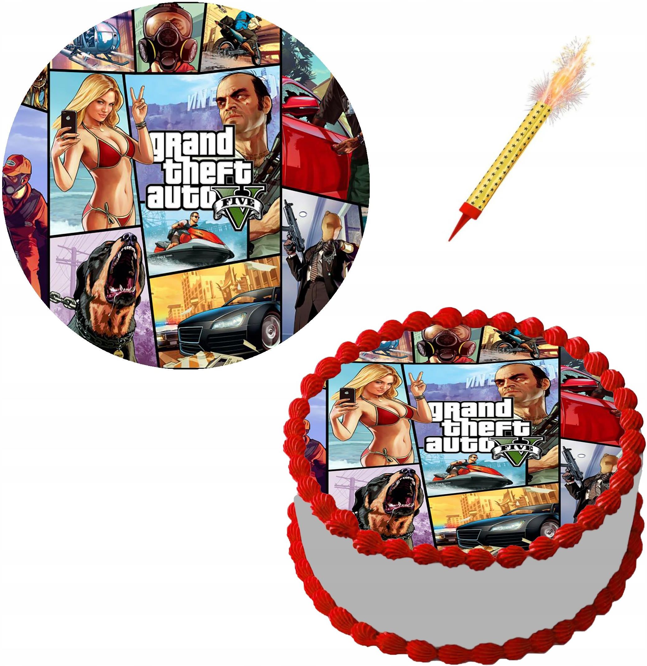 Opłatek Na Tort 16CM - Gta 5 Gry Wiele Wzorów 11058352822 - Ceny i ...