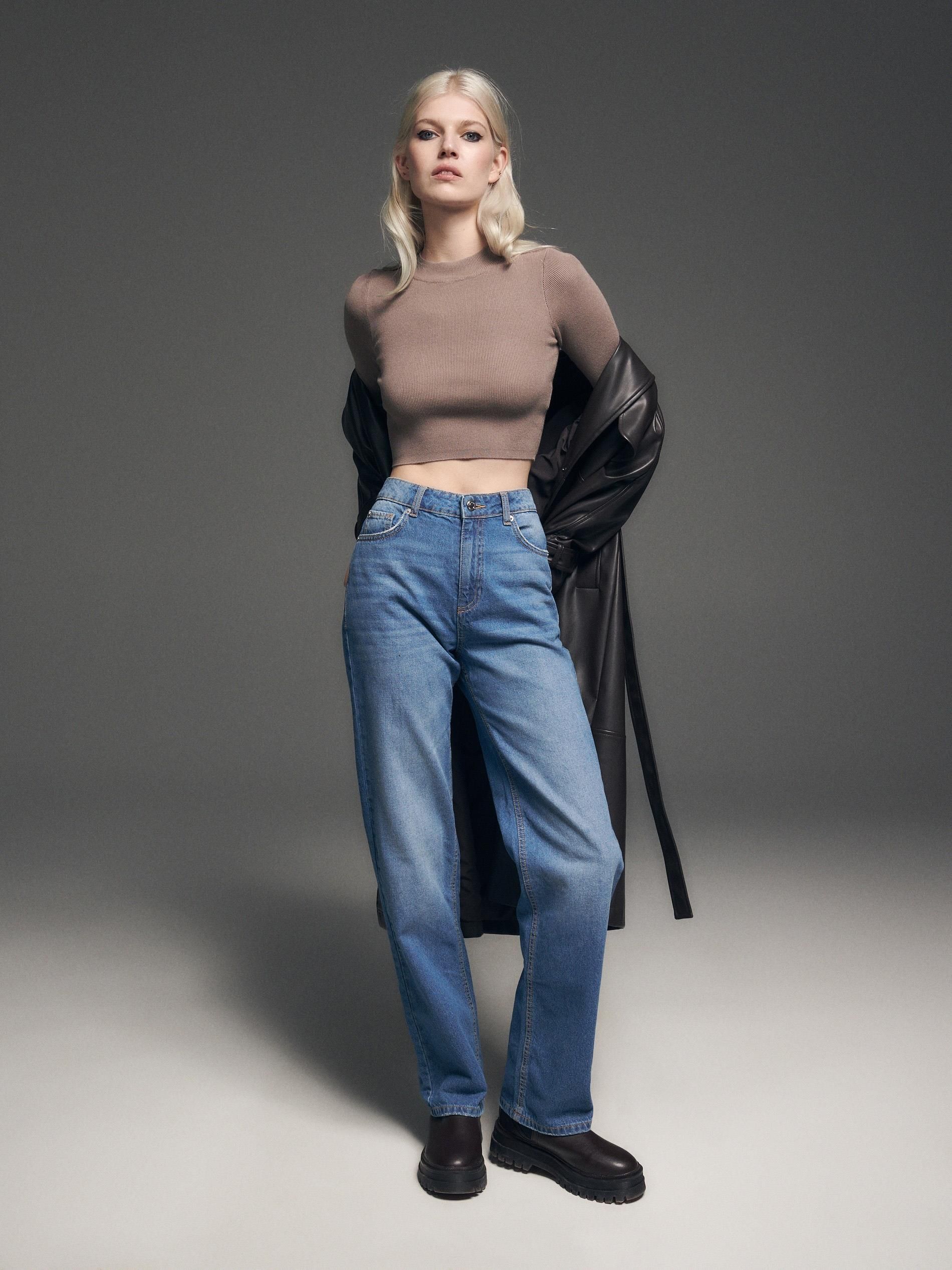 Reserved - Crop top z prążkowanej dzianiny - Brązowy - Ceny i opinie ...