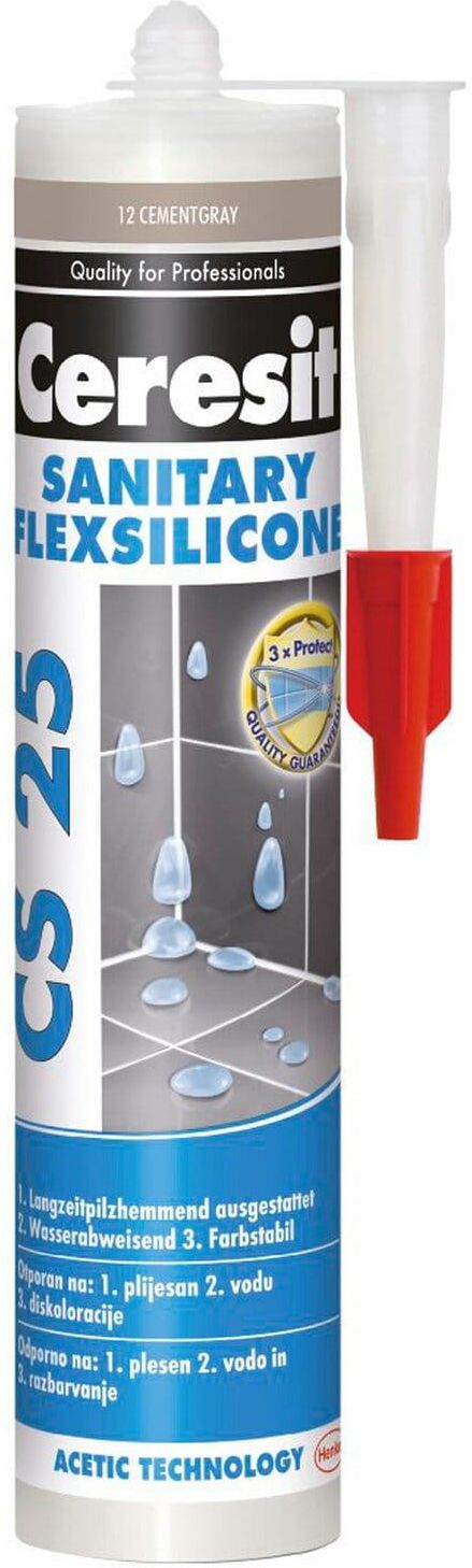 Ceresit Cersit Silikon Sanitarny Cs 25 Cement Gray 280 Ml - Opinie i ceny na Ceneo.pl