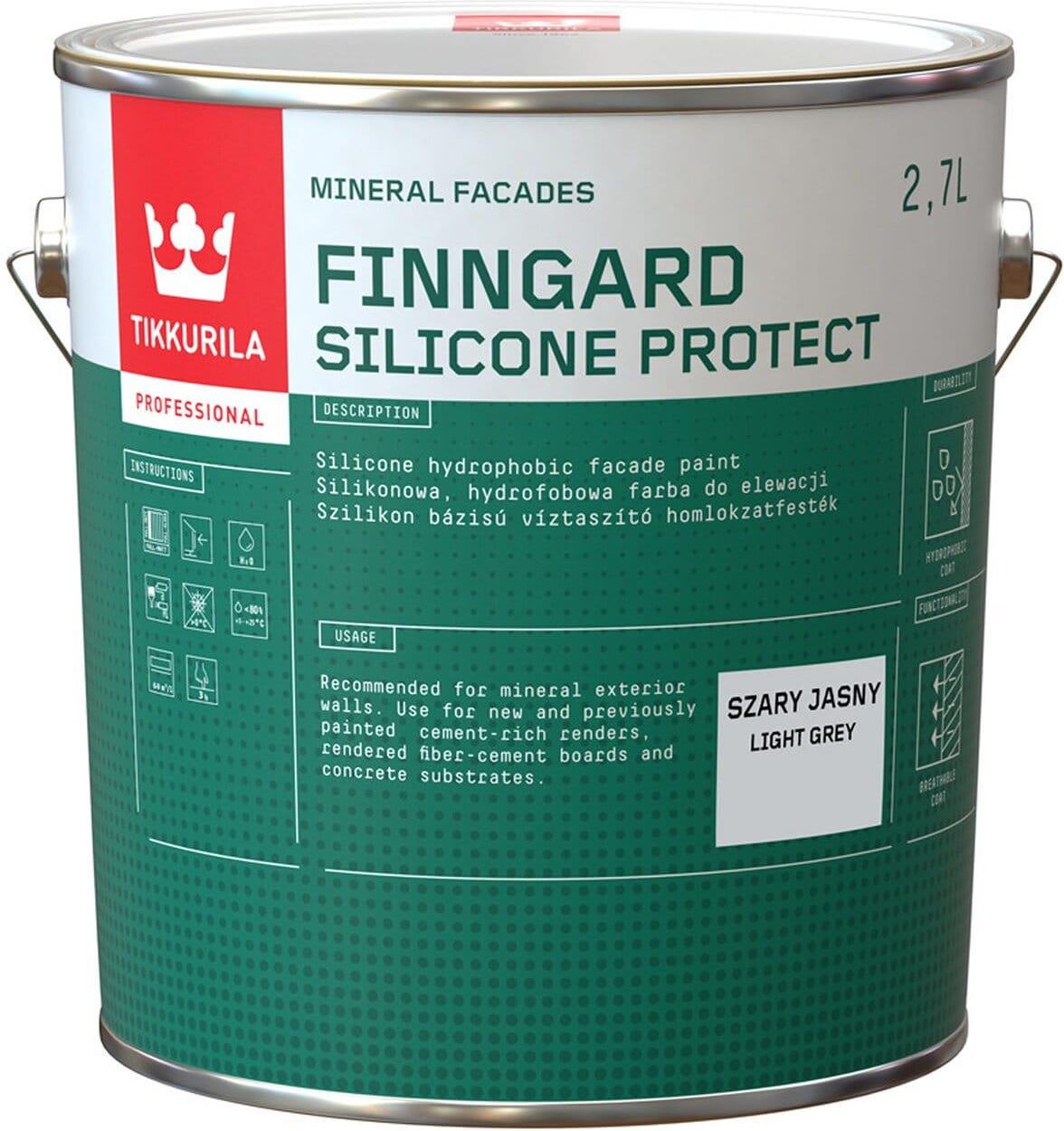 Farba Tikkurila Emulsja Fasadowa Finngard Silicone Protect Jasny Szary 2,7 L - Opinie i ceny na ...