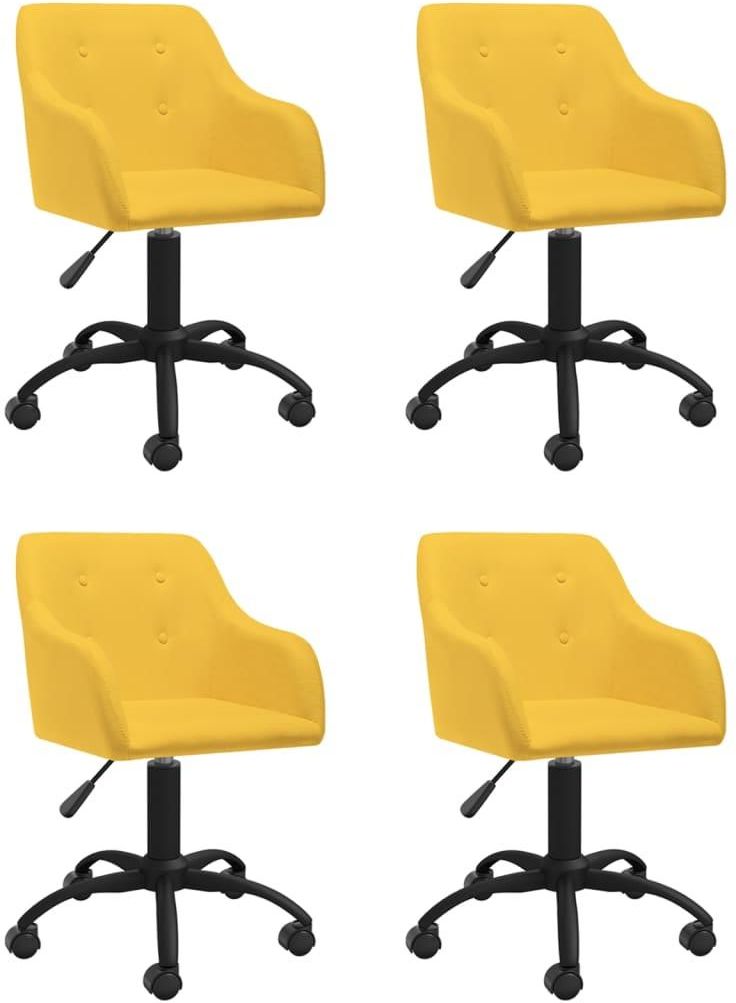 Obrotowe Krzesła Stołowe 4Szt. Żółte Obite Tkaniną 13452-3089409 ...