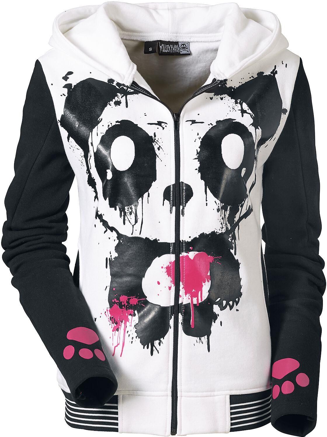 Killer Panda - Mase Hood - Bluza z kapturem rozpinana - biały, czarny ...
