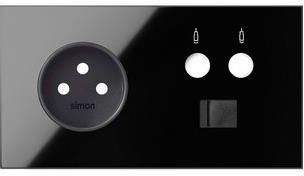 Kontakt-Simon Panel 2-Krotny 1 Gniazdo + Tv Rj45 Czarny (10020226138 ...