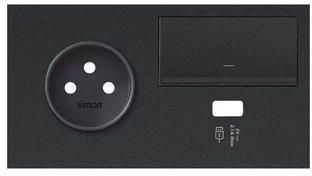 Kontakt-Simon Panel Podwójny Gniazdo Pojedyncze + Ściemniacz Ładowarka ...