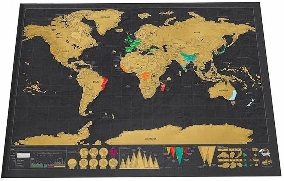 Mapa ścienna Mapa świata zdrapka 42x 30cm złota - Ceny i opinie - Ceneo.pl