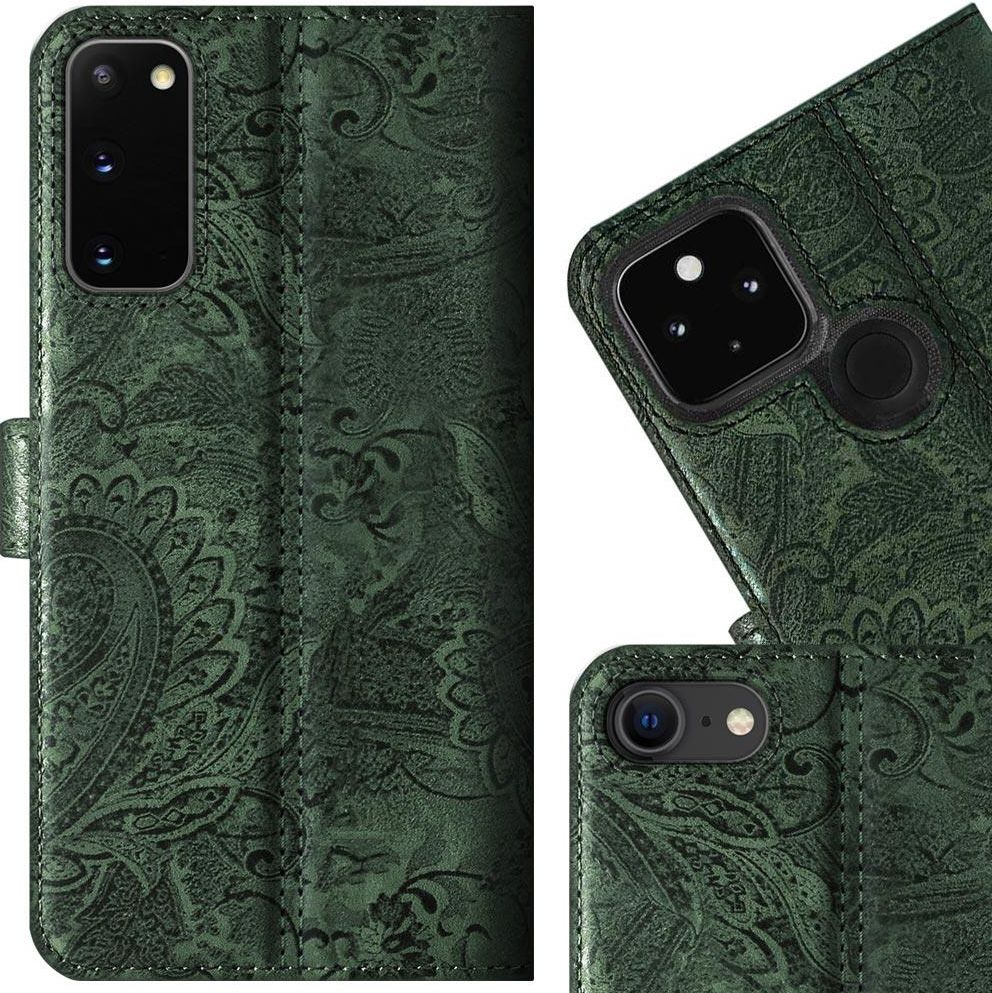 Surazo Wallet case RFID Premium Ornament Zielony Samsung Galaxy M21 ...