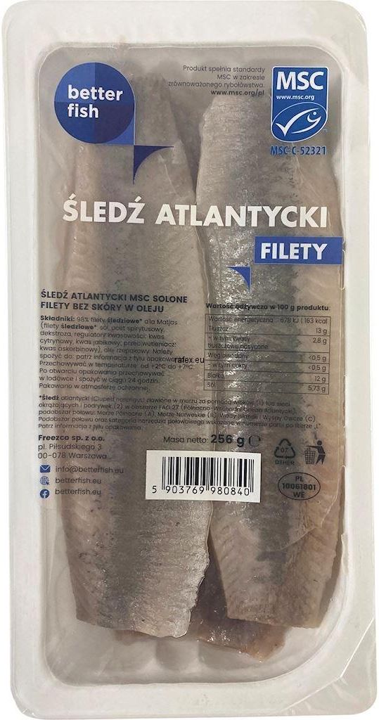 ŚLEDŹ ATLANTYCKI FILETY A LA MATJAS MSC W OLEJU 256 g - BETTER FISH ...