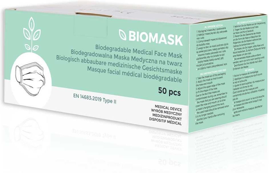 Maseczka Biodegradowalna Biomask Type Ii 50Szt. - Ceny i opinie - Ceneo.pl