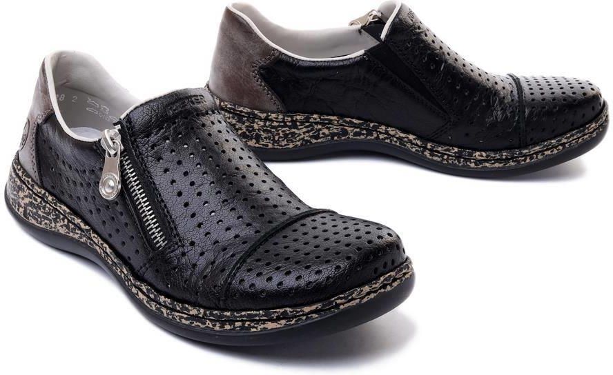 RIEKER 46353-00 black, półbuty damskie - Ceny i opinie - Ceneo.pl