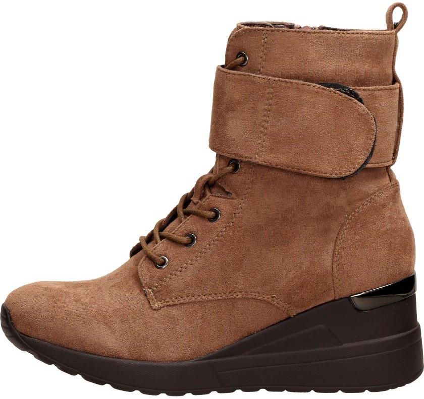 Botki damskie JEZZI 2131-3 KOTURNA KHAKI - Ceny i opinie - Ceneo.pl