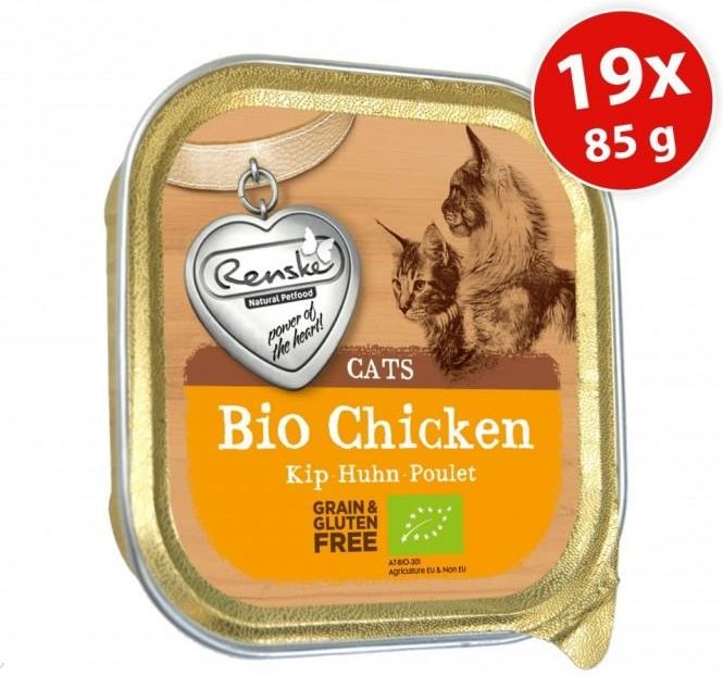 Karma Renske Natural Petfood Cat Bio Kurczak Opak.Zbiorcze 19Szt.x85g ...