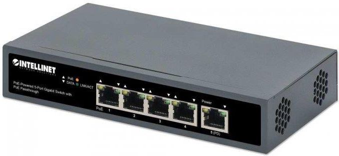 Intellinet Switch Niezarządzalny 4X 10/100/1000 Mbps Poe 25W/65W + 1X ...