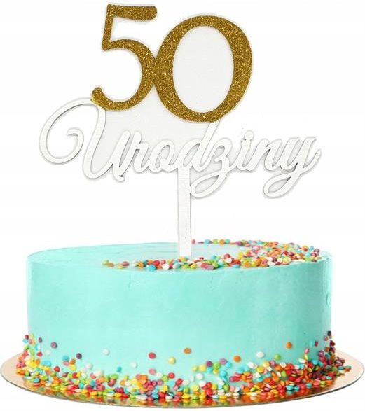 Drewniany Topper Toper Na Tort 50 Urodziny (10949989083) - Ceny i ...
