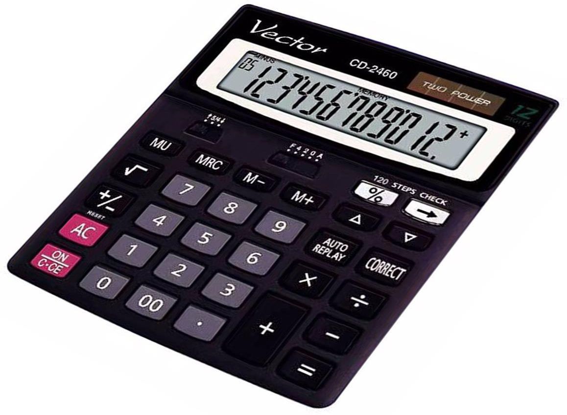 Kalkulator Vector Kalkulator Kav Cd 2460 Blk , Biurowy 12 Miejsc Czarny ...