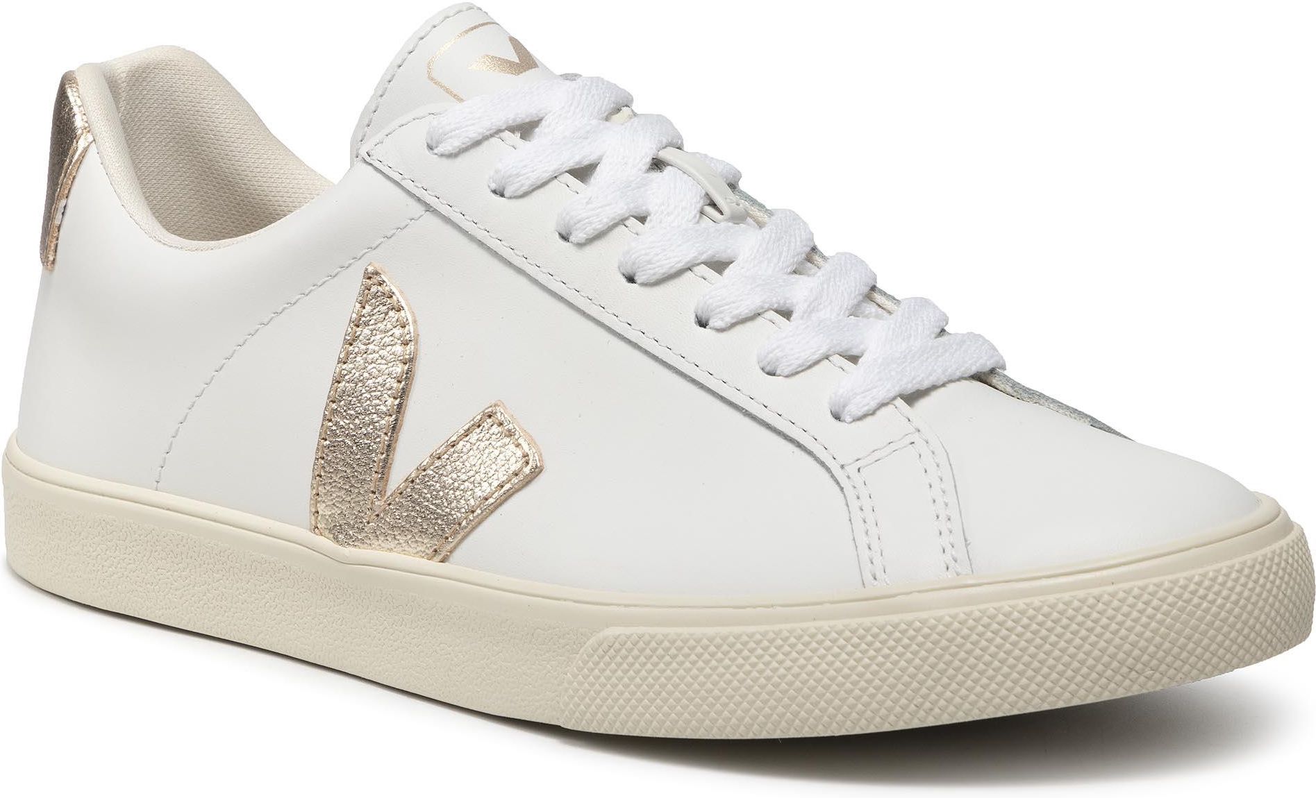 Sneakersy VEJA - Esplar Logo Leather EO022490A Extra White/Platine ...