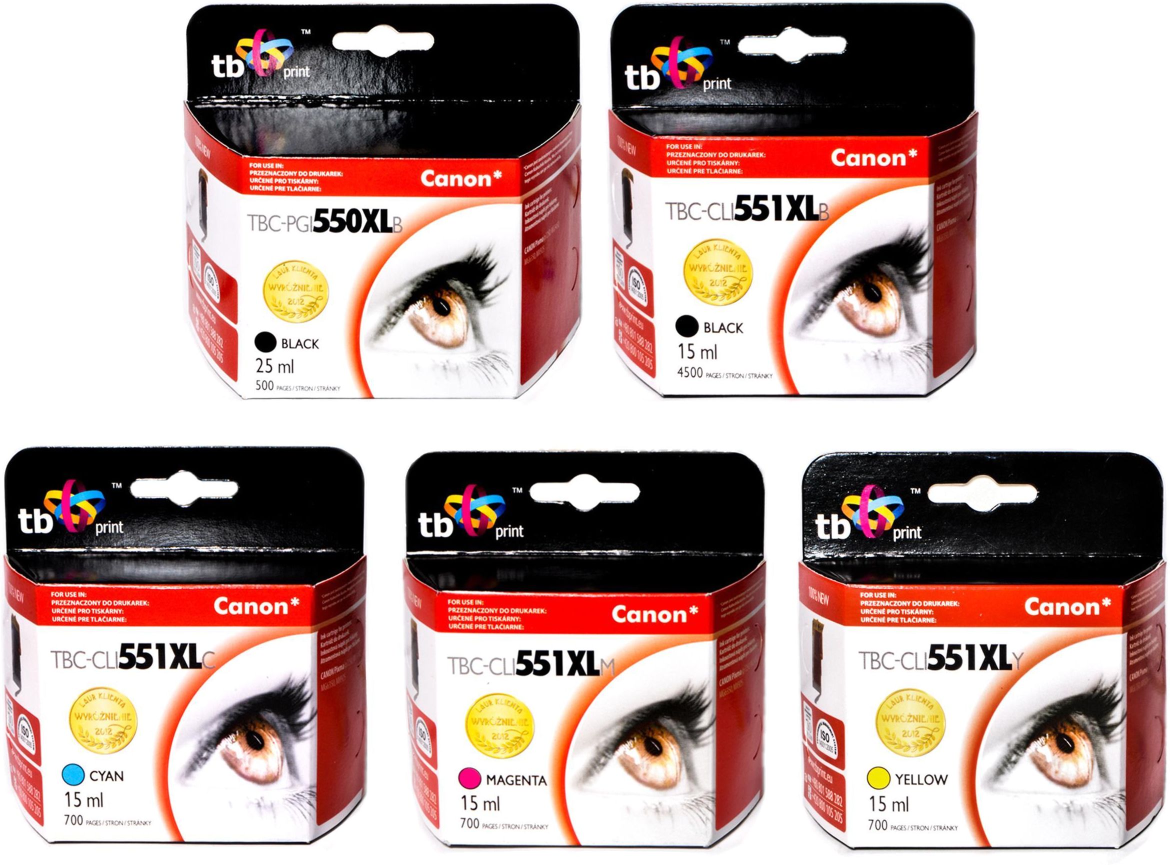 TB PRINT ZESTAW CANON CLI-551 / PGI-550 - 5X NOWY TUSZ XL - Opinie i ceny na Ceneo.pl