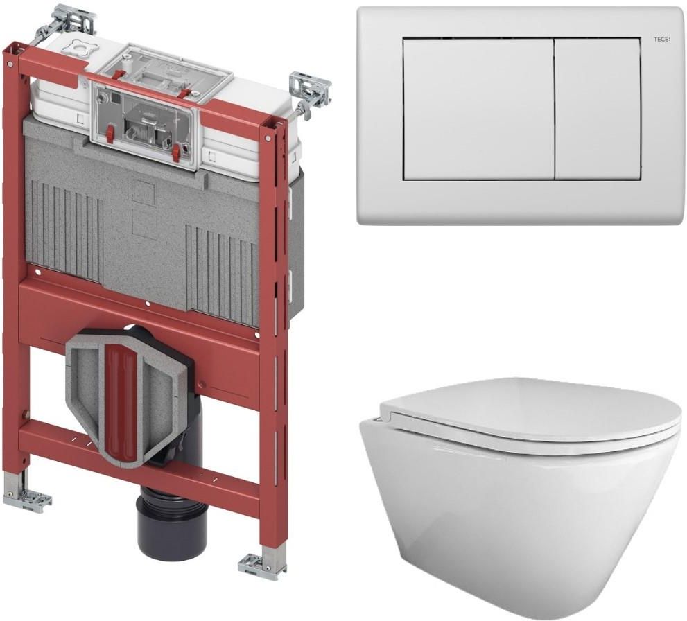 Zestaw podtynkowy Rak Resort Rimless Slim Tece 82 Cm + Planus Biały Mat ...