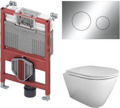 Zestaw podtynkowy Rak Resort Rimless Slim Tece 82 Cm + Loop New Chrom (GSRESSLM+T82+9240921 ...