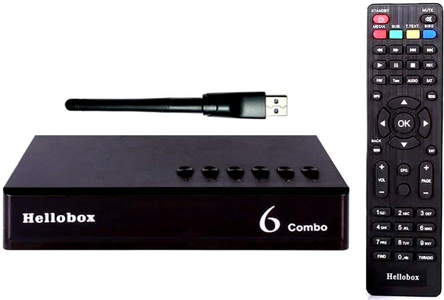 Hellobox 6 Combo Odbiornik Dekoder Tuner Satelitarny DVBS-2, Naziemny ...
